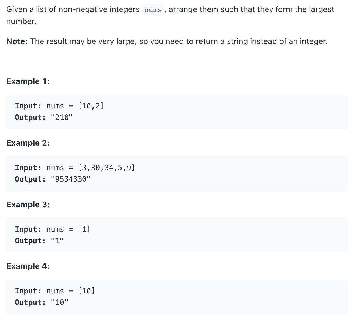Leetcode 179 Python Largest Number